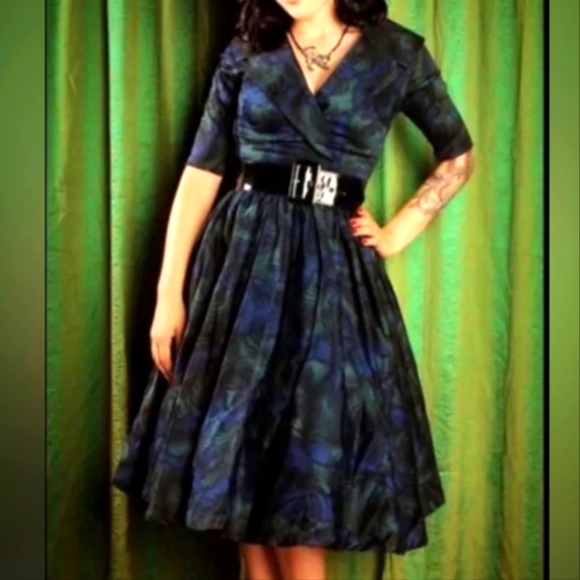 Pinup Couture | Dresses | Pinup Couture Birdie Swing Dress In Peacock | Poshmark